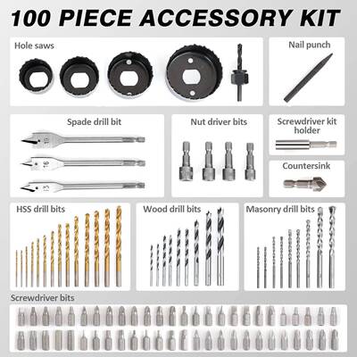 工100pc钻头组钻套花钻建工木工钻扁GNQ钻开孔器木工具塑盒组麻合