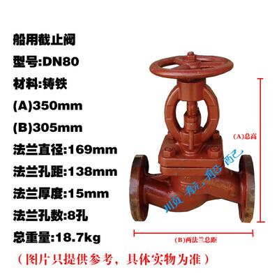 船用阀门闸阀直通铸铁截