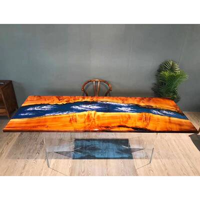 现代桌风河格术树脂RAR木流艺客厅家具茶桌厂家直供