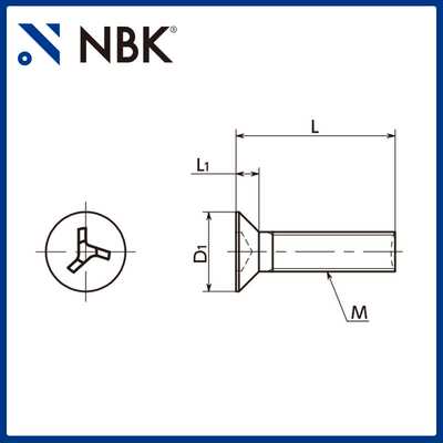 NBK SRWFS三翼埋头小螺钉 相当于SUS304 M2~M8 机械厂家直供