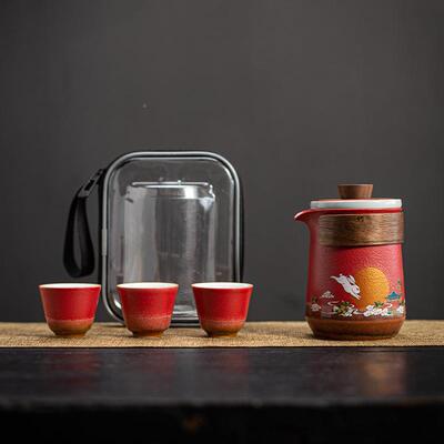 旅行茶具户旅行27516功夫茶具装便简携包茶杯茶壶套约外一壶三杯