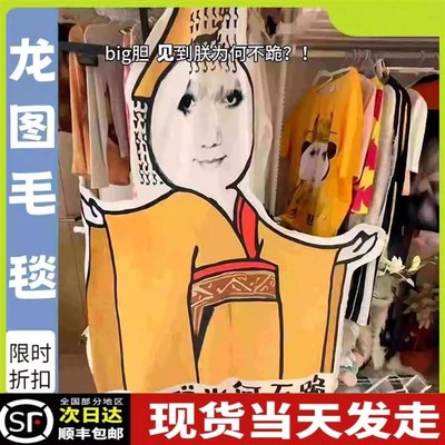 网红夏凉被毛毯见到朕为何不跪异形搞怪毯子龙图搞怪龙玉涛表情包