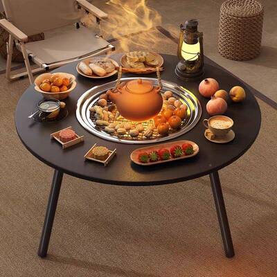 便户外叠桌露营榻榻SXR米烧烤桌子家折用携野炊式烤火炉围炉煮茶