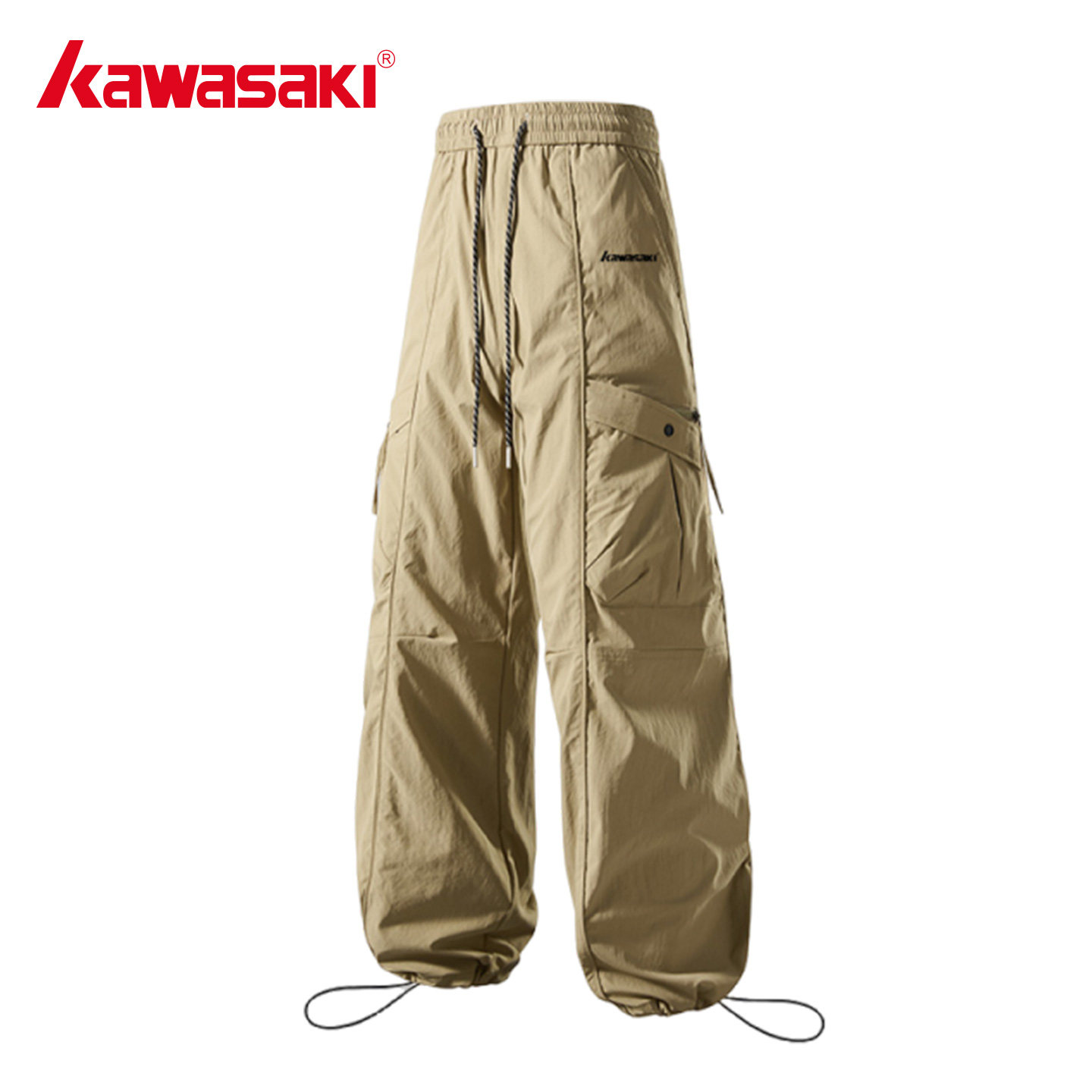 kawasaki山系户外速干冲锋工装裤子男士春夏新款宽松直筒伞兵长裤