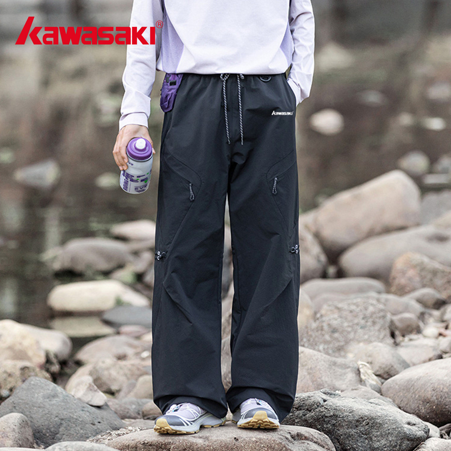 kawasaki川崎日系休闲户外机能裤子运动裤徒步工装长裤直筒登山裤