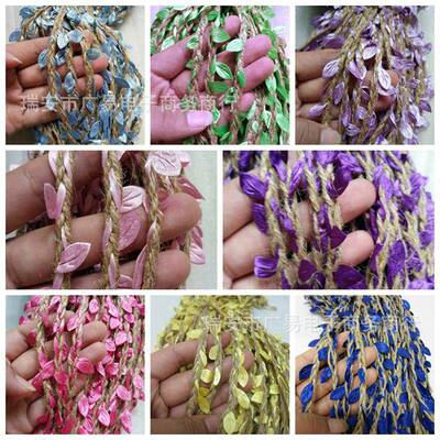 100彩色蜡绳线仿真壁UXG挂花麻绿米叶叶藤条树装饰下水道空调管缠