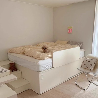 半高储物床床围栏小户型移门榻榻米卧室现代简约组合高箱定制