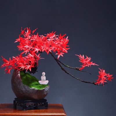 创意摆仿真植迎客松配件MH00253造景花瓶插花装饰品松针崖花柏树