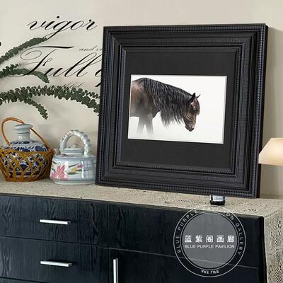 代黑白ht0526摄影富士山现客厅卧室装饰画式北欧艺书房名宿设法计