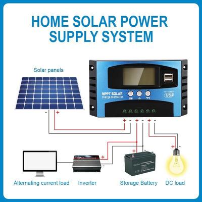 12V24V太阳能板控制器MPPT充电控制器双USBDC可充电铅酸锂