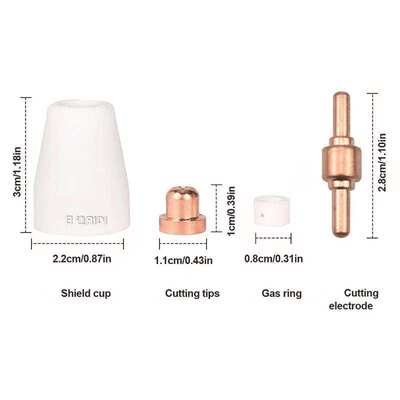 温州40A/PT31等离子切割配件 LG40电极喷嘴保护罩分流器72PCS