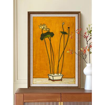 法国小众覆古艺术入口装饰画新中国风餐具柜壁画三宇大师壶挂画