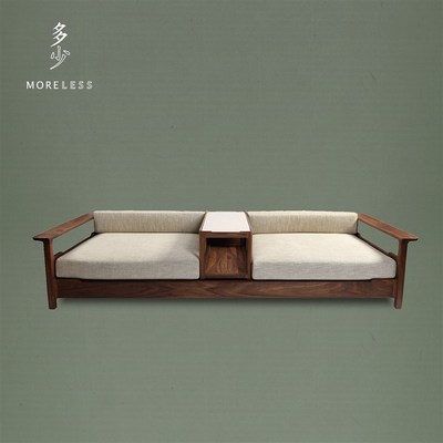 多少 若谷禅榻 罗汉榻现代中式沙发打坐禅修茶室实木黑胡桃