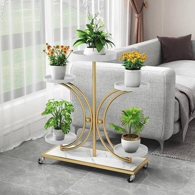 高端轻奢铁艺架花子室内DFP0025客厅移动花绿植架阳台绿萝高可颜