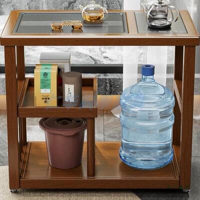 桌移家动茶实木小茶台用茶水柜烧水一体LHR茶几壶茶车阳台煮泡茶