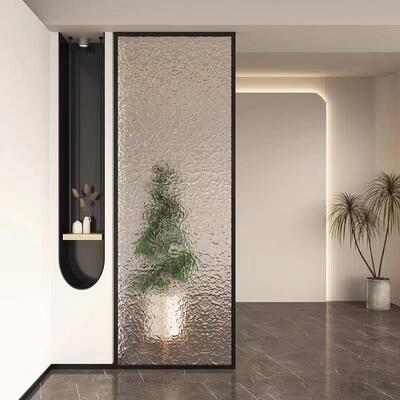 艺术玻生璃屏钢风隔断客厅简遮约现代不锈WJZ铁艺餐厅酒店卫间挡