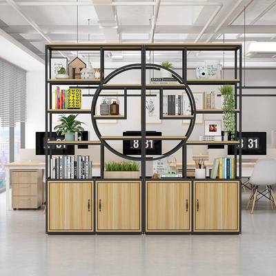 办公室风隔断置架客厅屏风入户装53111饰架墙工业铁艺博古物展示