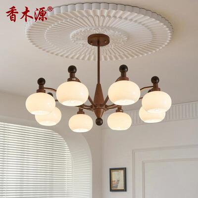 客厅吊灯中古南洋风轻奢玻璃设计师法式美式复古田园大厅主灯2128