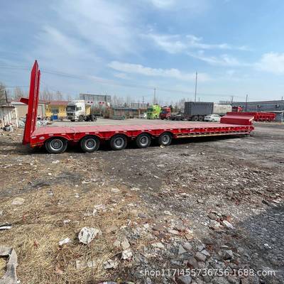 低平板半车重型钩板机拖车械机板大件运输挂抽拉低平DGI板半挂车