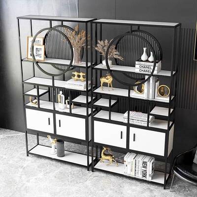 简约轻书柜装饰奢储金属展示架办室收公纳博EVB古架隔断置物架落