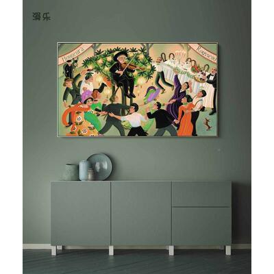 梭森林演DY631099音乐奏会欧式人物卢厅油画装饰画客卧室板房小众