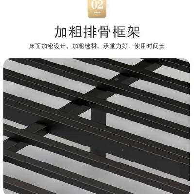 铁艺床超厚加固1.8米双人床铁单床网人1米架床HYC宿舍现代简约红