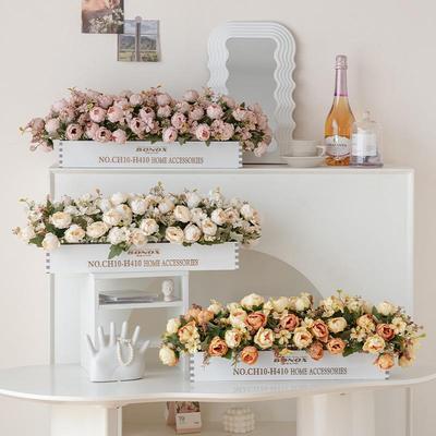 50客cm实木栏假花仿真花摆设花摆件艺装饰花厅餐桌CPQ花摆花塑栅