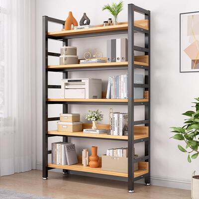 书架简约地客钢木30168多层厅简易储卧物架家用室收纳铁落艺书柜