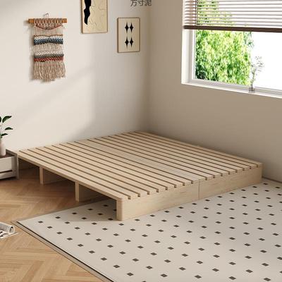 木床现827代出简约租地房用落地矮床简易排骨架台床日式榻实榻米