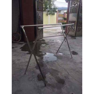 伸缩可推拉式折叠落地式黑色双杆式衣折叠不架锈钢伸JNS缩折叠