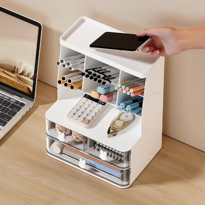 塑料创意大容量筒透明抽2069屉收纳盒儿童女孩生办公室件笔桌学面