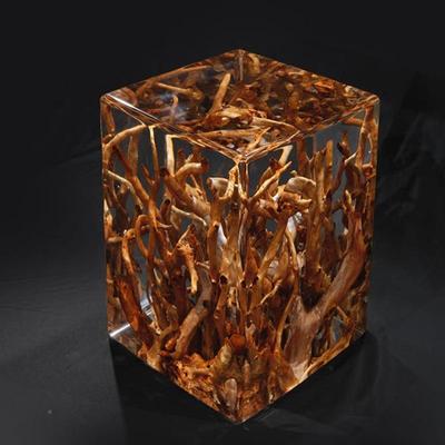 岩木根条边几透明软水晶亚板克力装雕塑摆件71938酒店样房软装饰