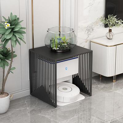 轻奢扫板鱼缸架铁艺地机器人置物架客厅岩沙发BPH边几饮水机底架