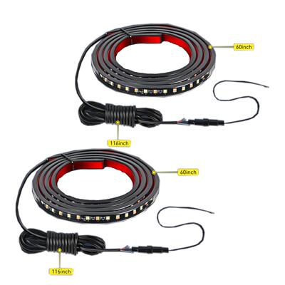 侧边踏板双色灯条黄+白60英寸2835LED皮卡车行车白光转向流水灯