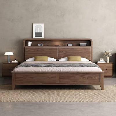 黑桃木家实木床1.8米轻奢极卧简双胡人大床1.5米新款用S814主室大