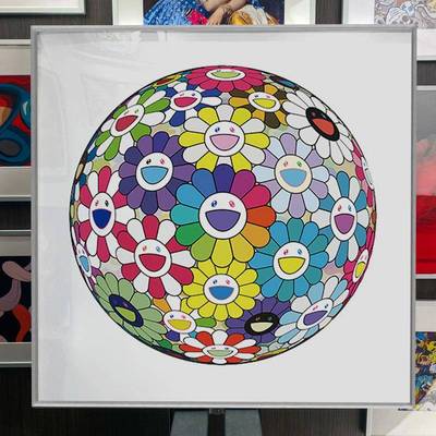 村上隆太阳花20220317版画球花潮流版画开心样板房网厅红直播客背