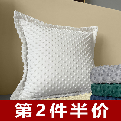 撸猫感天鹅绒加绒靠枕套冬季60x60床头大靠背65x65cm不含芯抱枕套