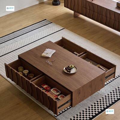 中古风实木茶几胡桃高级家用现客木厅代简约小户型储电视柜物KHN