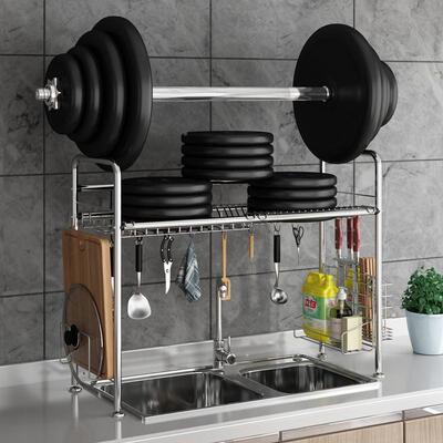 不锈碗钢水架黑色沥水架洗碗池架筷架碟房置HLJ物架厨2层