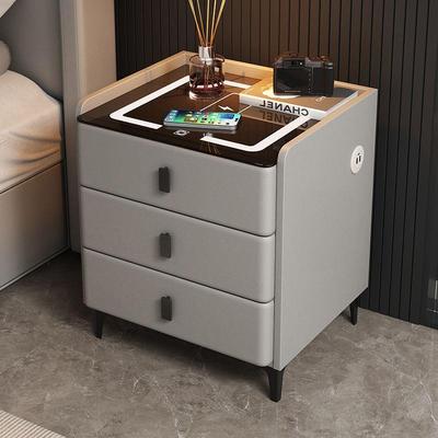 智能多功实能木充电家用床头柜无线轻YTQ奢床边指现代柜简约卧室