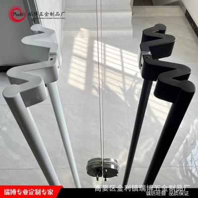 锈FB-24994简约304不钢管哑黑玻璃门拉手扶手酒店有圆大框门门大
