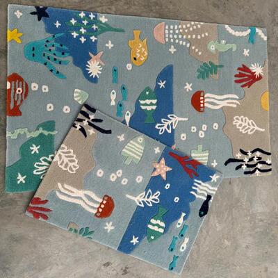 手工地t毯uftin幼g儿童房男孩房加厚晴纶地园毯卡通儿学校DQS地垫