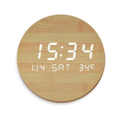 木头钟数挂音钟LED时钟挂墙字钟简创意新款000111钟静电子钟表约