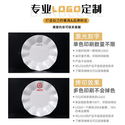 10个装0密胺仿瓷白色圆盘餐商厅用盘酒店饭店菜FFM子盘碟子餐具