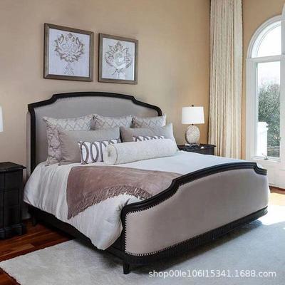 木RVT美式法式背设计师店家具卧室酒民宿复古实高高尾软包布艺双