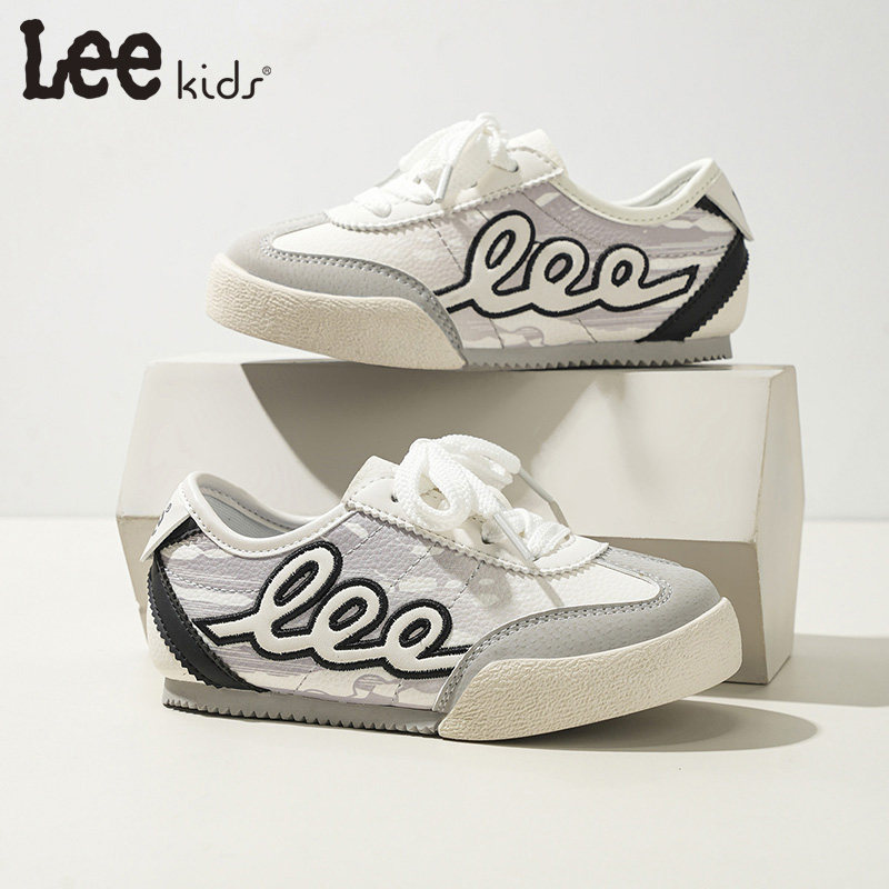 Lee kids儿童板鞋春季新款复古德训鞋儿童百搭休闲鞋运动户外童鞋