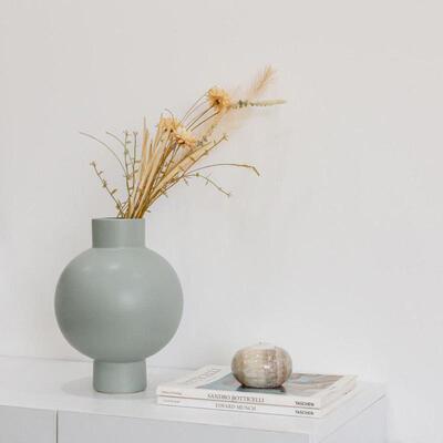 创北欧意大简WFX约小陶瓷花瓶摆件客厅电视玄关餐桌插花装柜饰摆