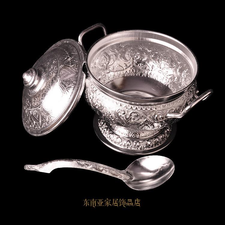 泰国进口特色餐具锡器汤锅泰式酒店餐厅专用锅厨房用具汤锅带勺子