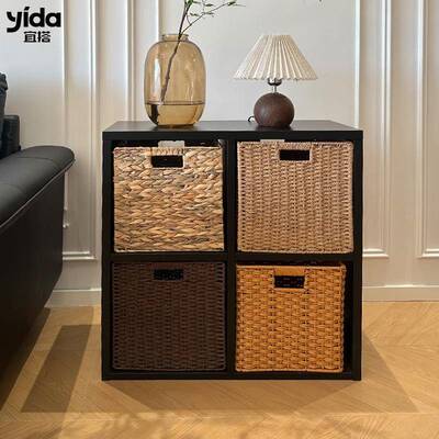 实木芯格子柜自由组合卡莱克日式八格柜床边学生书架落地置物架