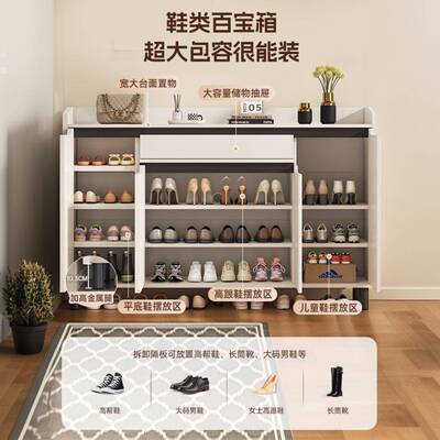 鞋柜家用门口玄关柜室内大225新款靠墙柜一体阳台容80777量储物子